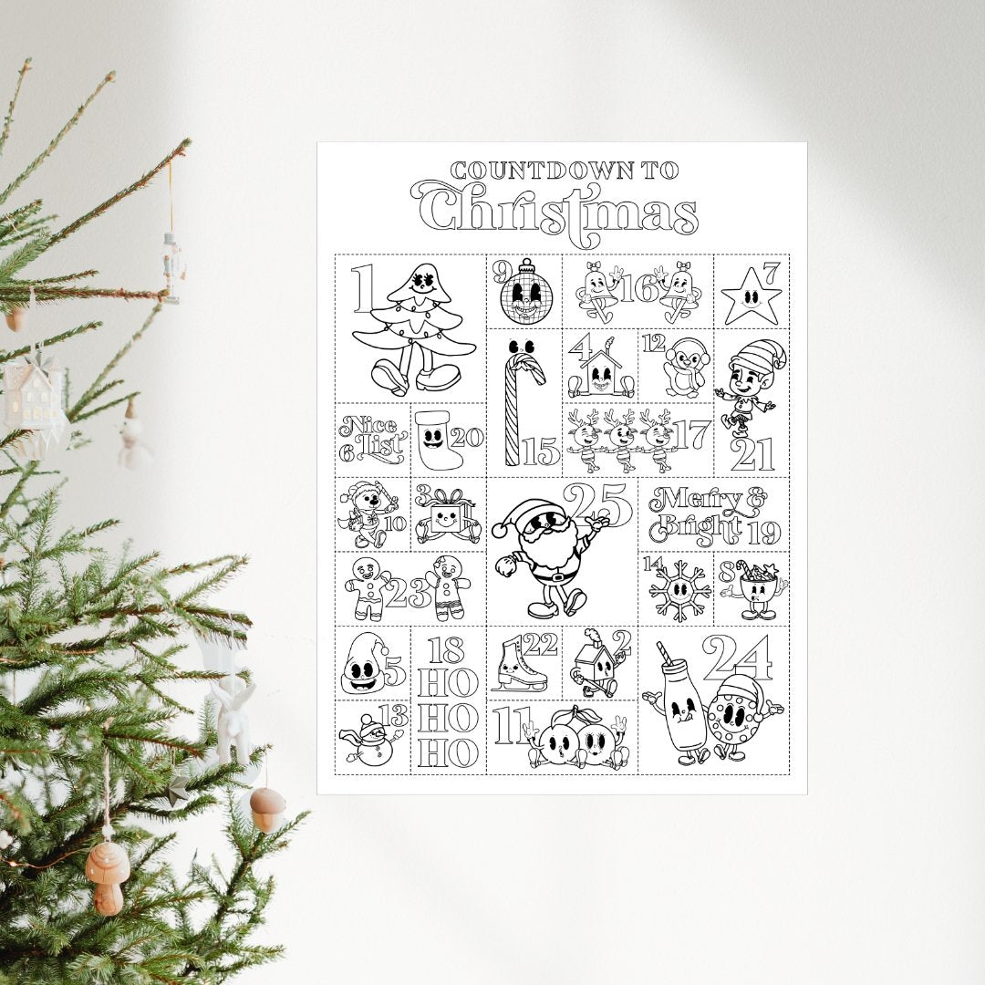 Christmas Coloring Countdown Poster | Kid-Friendly Activity for the ...