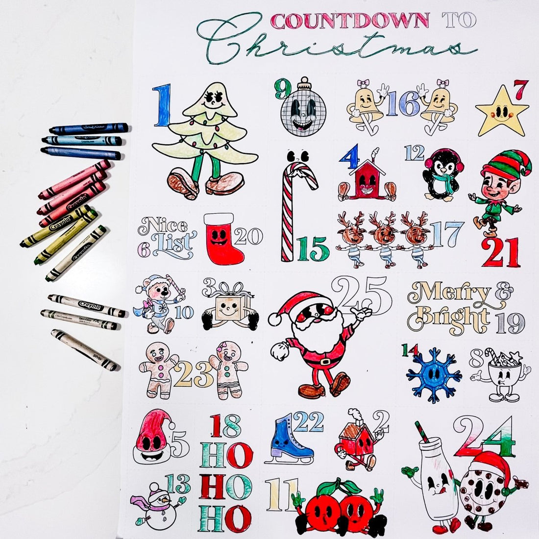 Christmas Coloring Countdown Poster | Kid-Friendly Activity for the ...