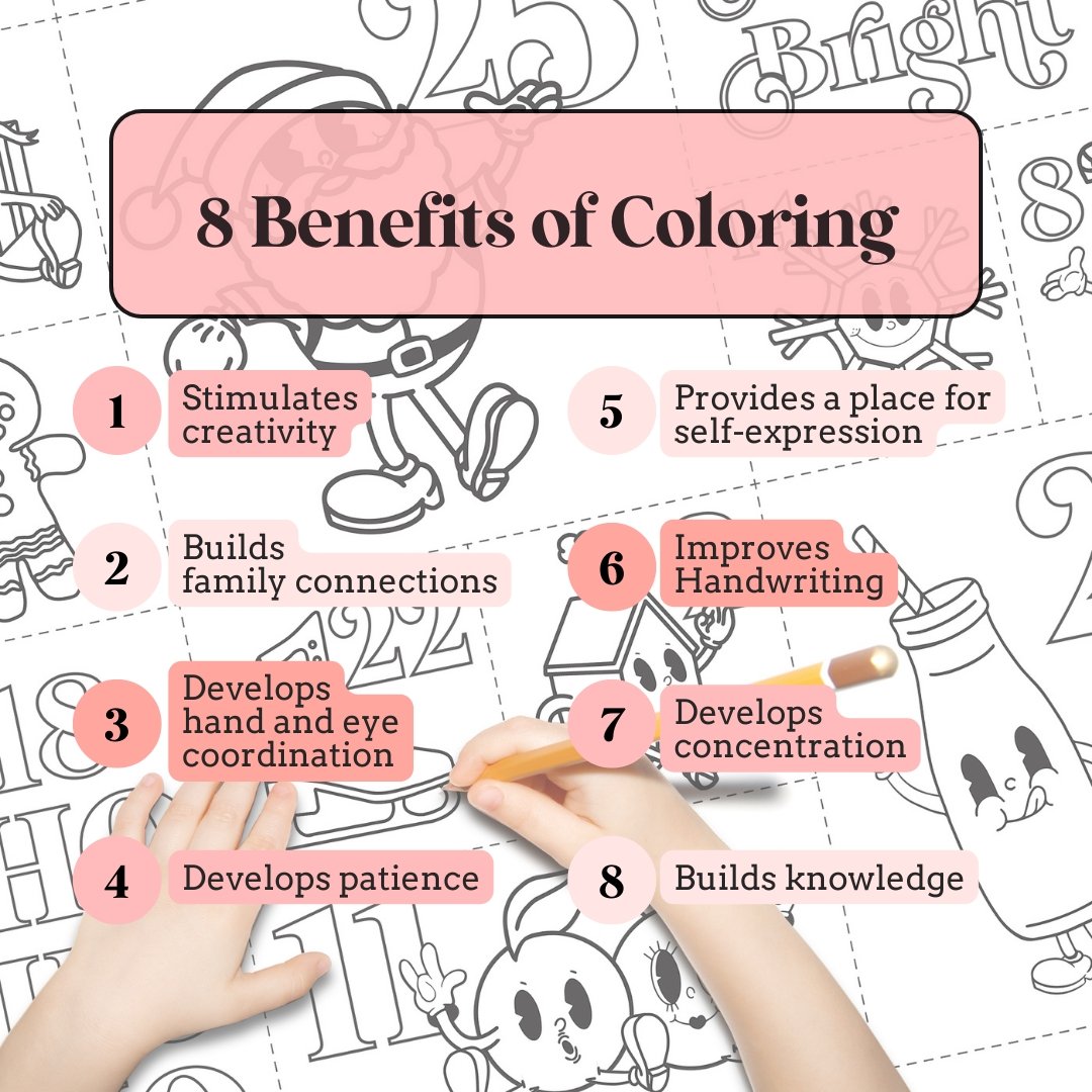 Christmas Coloring Countdown Poster | Kid-Friendly Activity for the ...